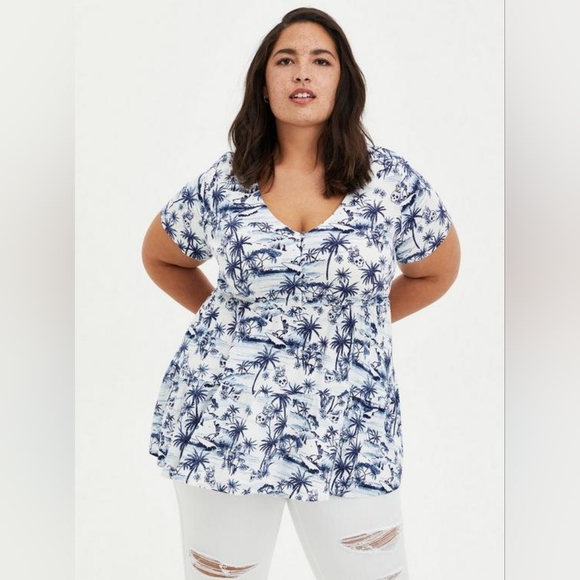 torrid | Tops | Nwt Torrid 2 Rayon Slub Tiered Buttonfront Top | Poshmark